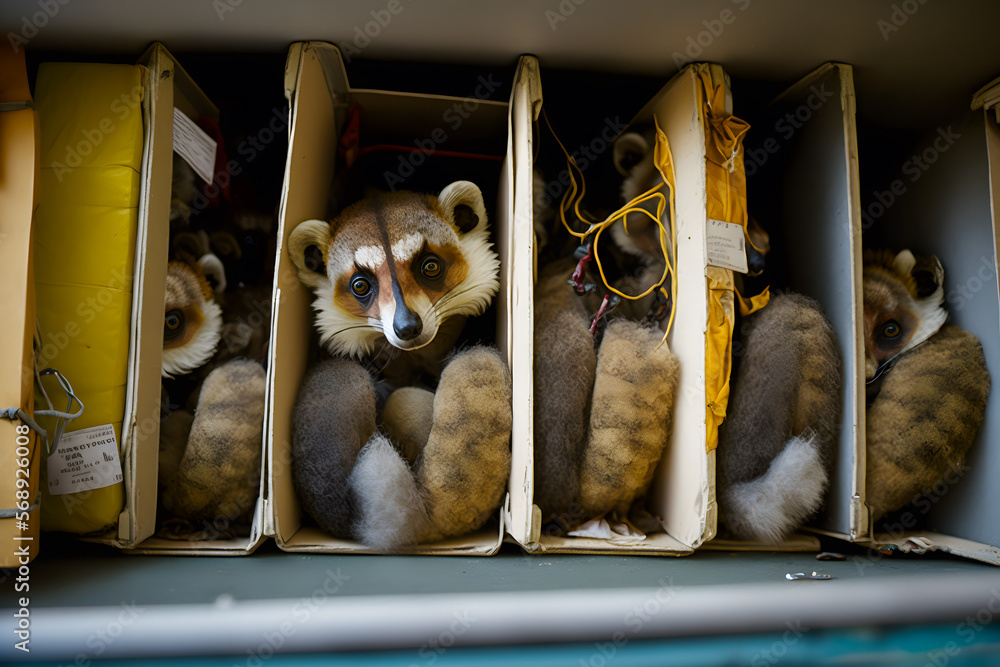 Smuggling exotic mammals in boxes hidden in hiding places, tortured ...