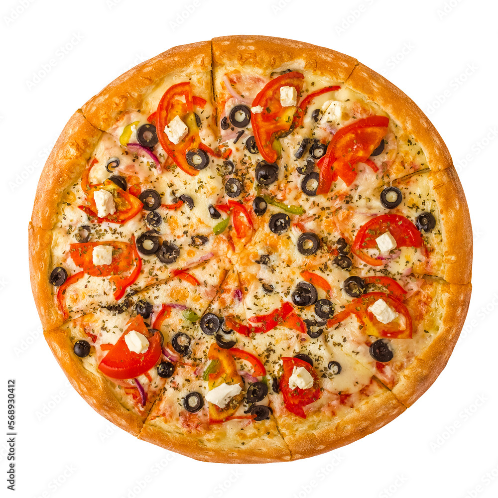 Round margarita pizza on a transparent background. isolated object ...