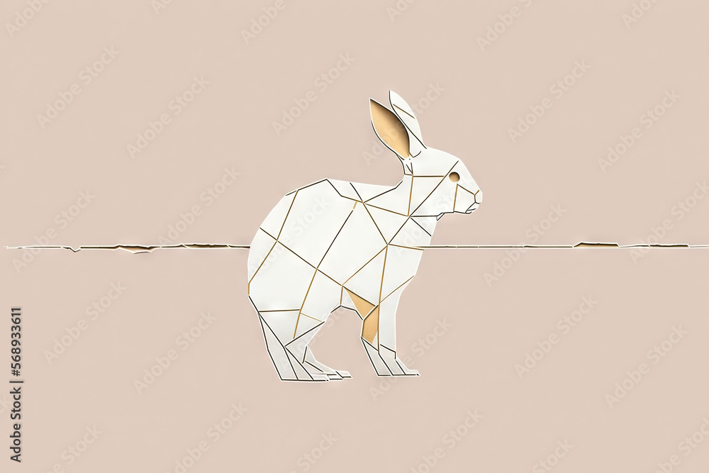 Minimalist Kintsugi Rabbit Background Texture - Kintsugi Animals ...