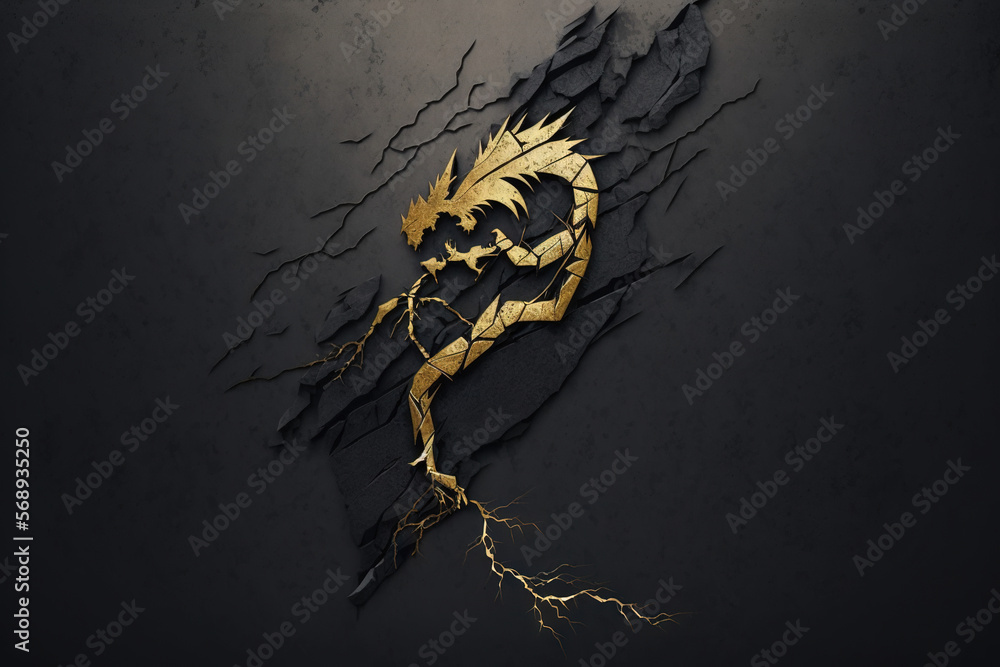 Minimalist Kintsugi Dragon Background Texture - Kintsugi Animals ...