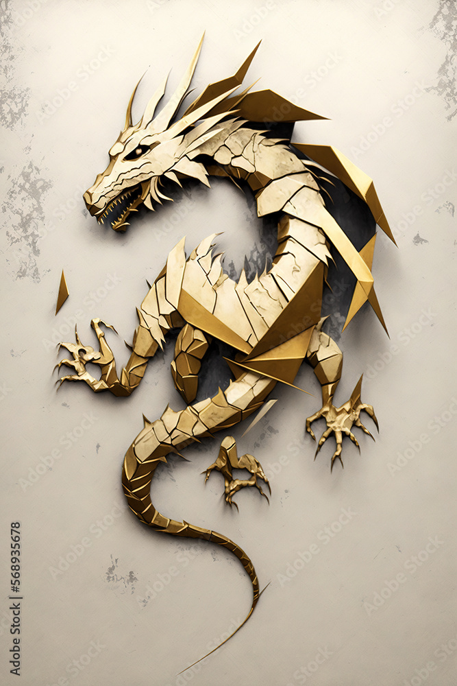 Minimalist Kintsugi Dragon Background Texture - Kintsugi Animals ...