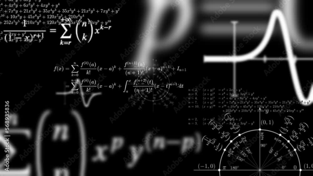 Maths animated overlay. Complicated calculations, hard to understand ...