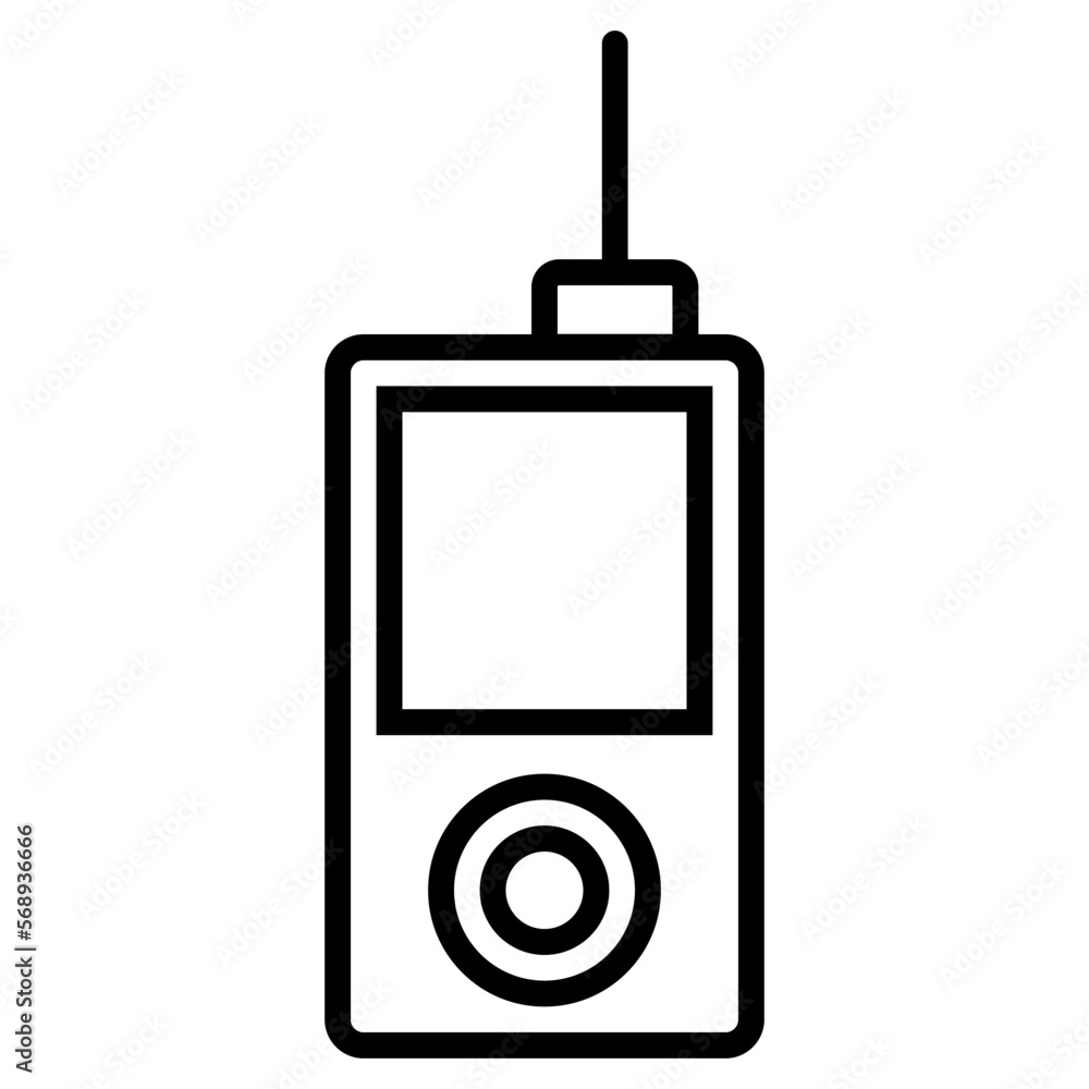 Radiation detector icon line isolated on white background. Black flat ...