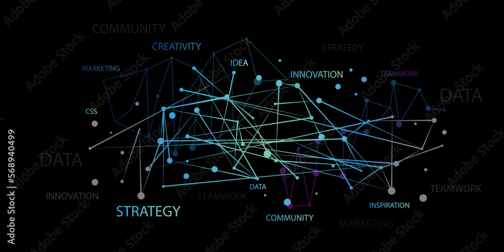 Business data cloud concept illustration. Plexus style abstract ...