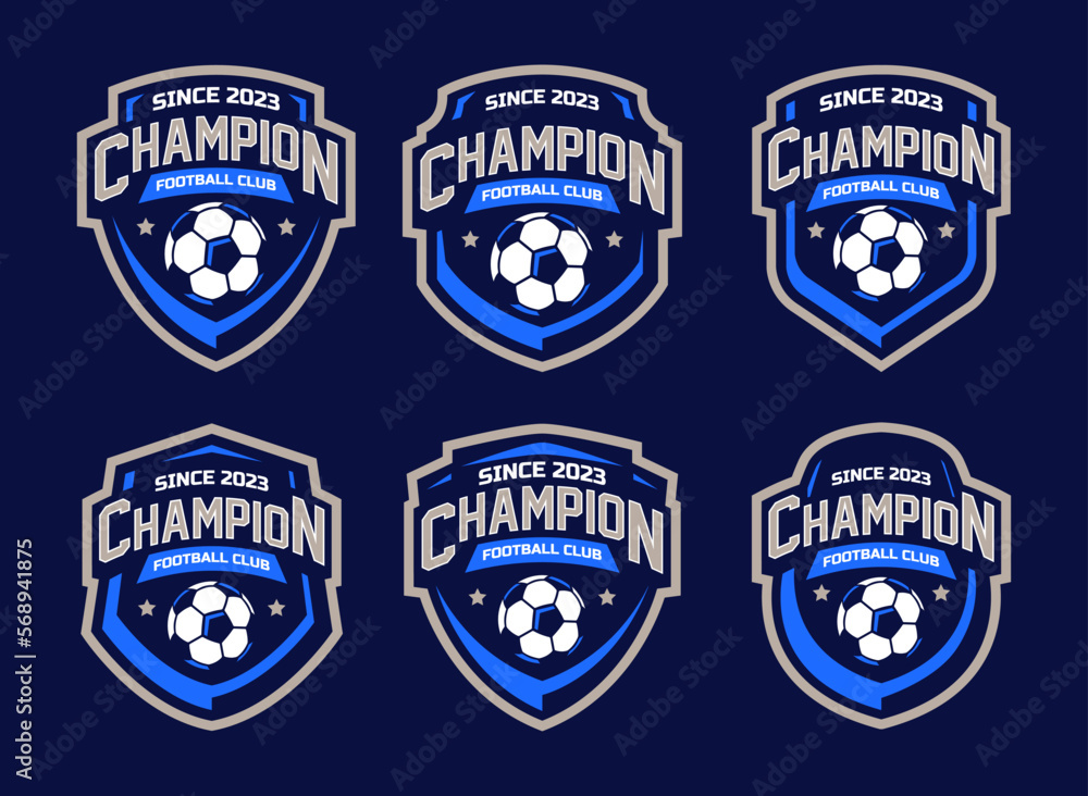 Football and soccer college vector logo set template. Set of soccer ...