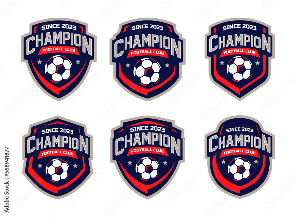 Football and soccer college vector logo set template. Set of soccer ...
