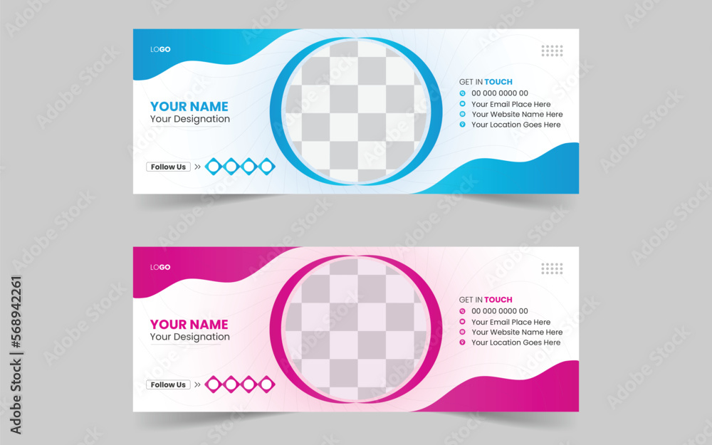 The Best And Most Colorful Email Signatures Template Vector Design ...