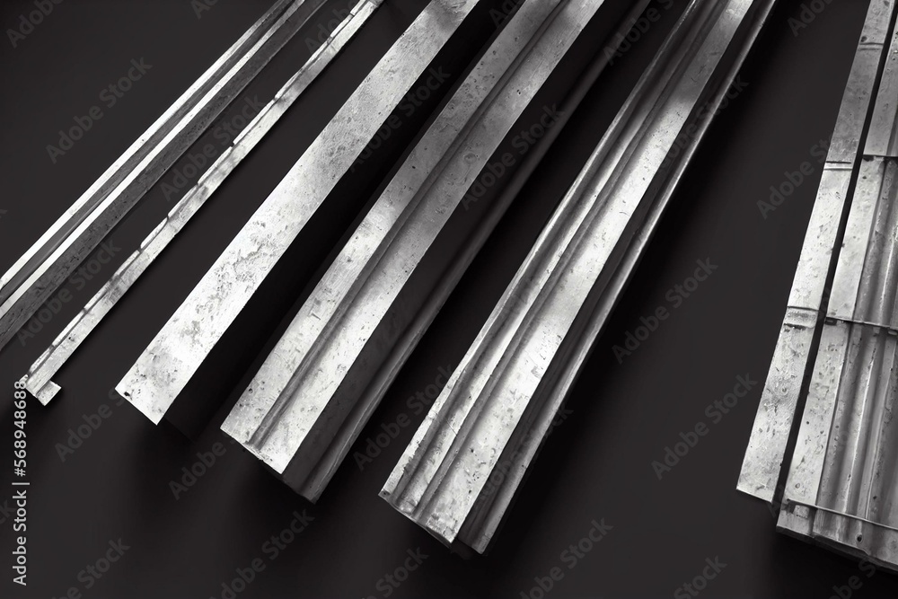 Galvanized parts. Galvanized industrial parts on a construction site ...