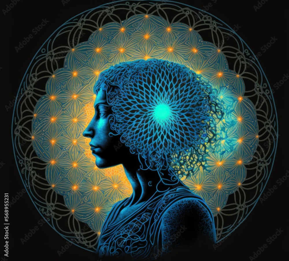 Close up Portrait of African American Woman transcending thought ...