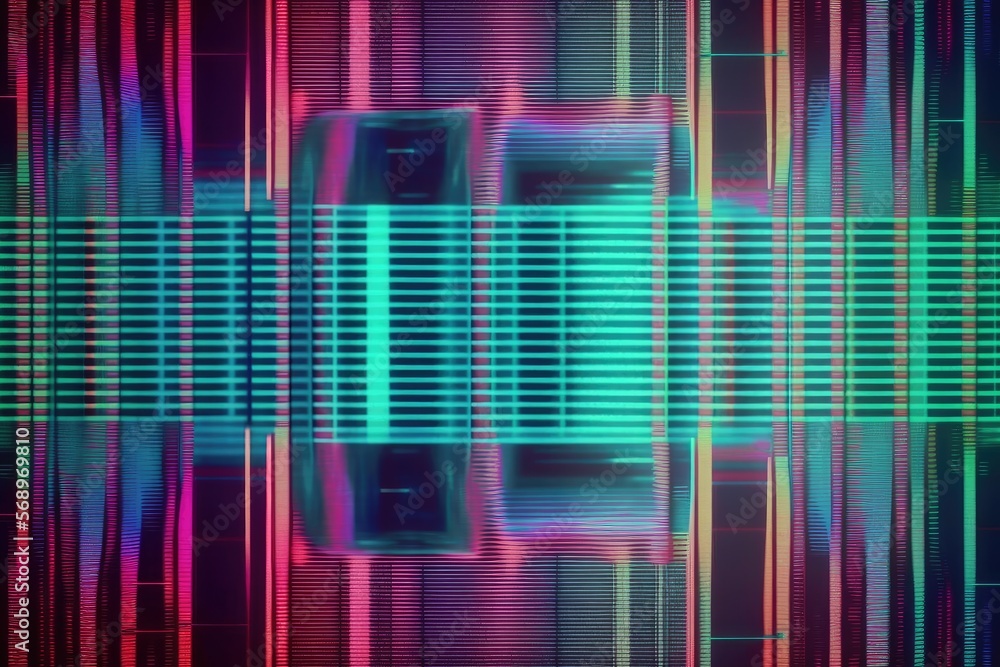 Abstract illustration of distorted tv test color bars. Glitch effect ...