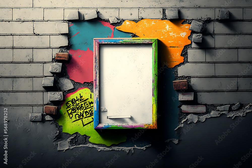 Lavagna bianca graffiti stile. Spazio per messaggio. AI Generated Stock ...