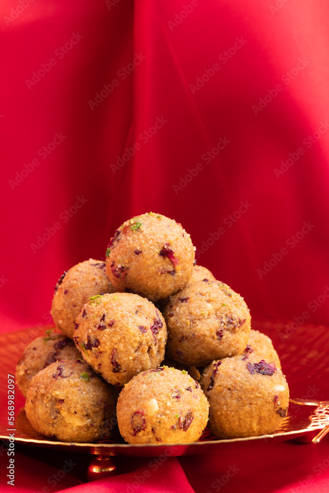 Indian Mithai Gulab Churma Ke Laddu Or Choorma Ke Ladoo Is Made Of ...