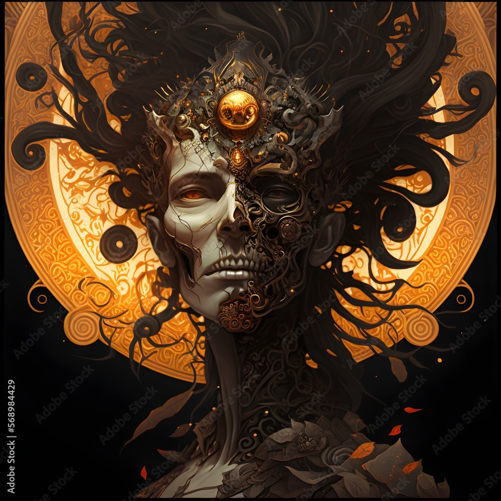 Highly detailed intricate stunningly beautiful dark human ghost god ...