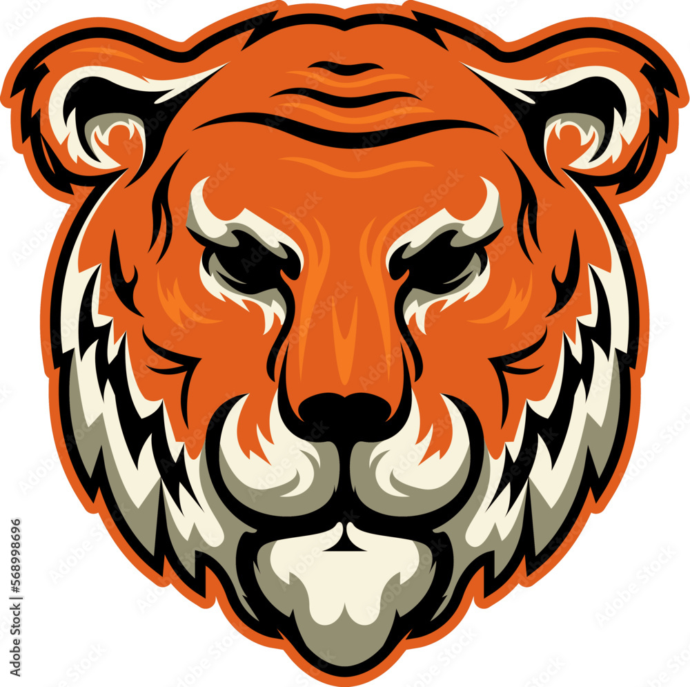Angry Tiger Mascot, Isolated vector logo illustration Stock Vector ...