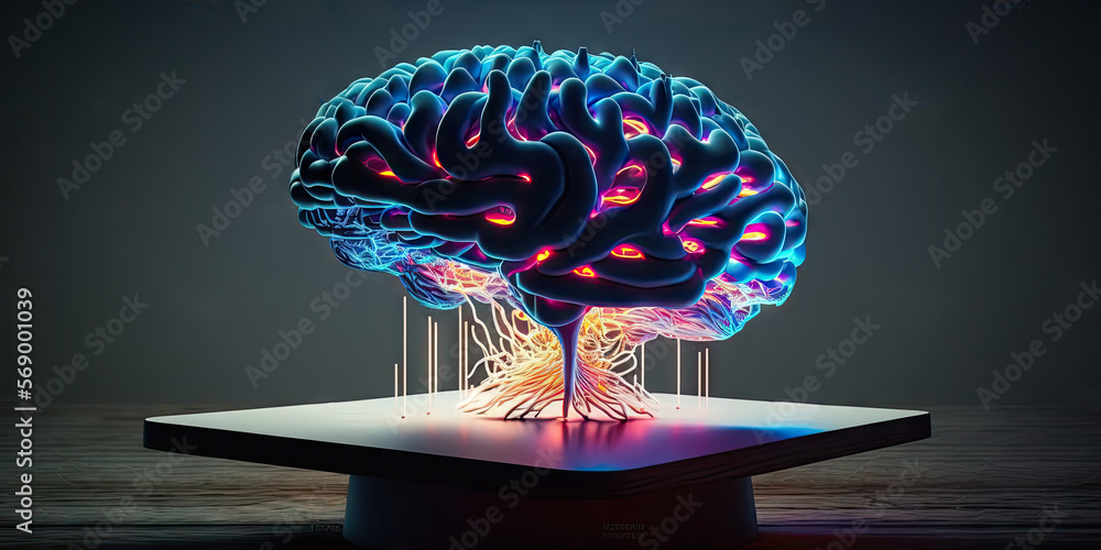 Claude: The ChatGPT competitor, AI Chatbot, Glowing Brain, A Sci-Fi ...