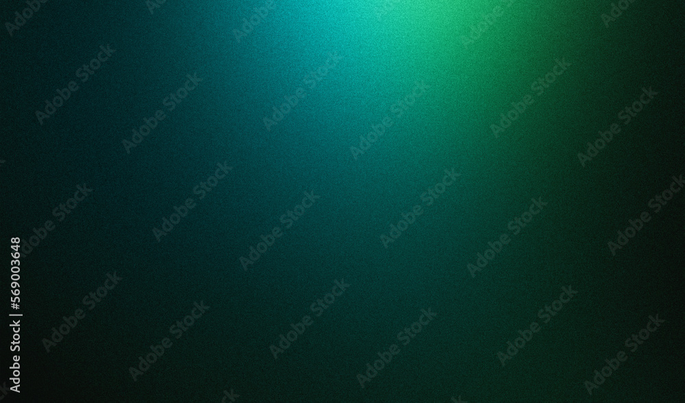Dark color gradient background, green blue lights on grainy black ...