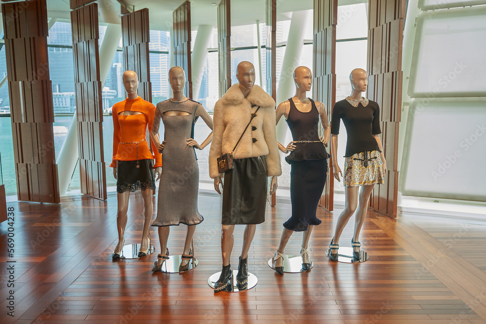 SINGAPORE - CIRCA NOVEMBER, 2015: dressed mannequins displayed at Louis ...