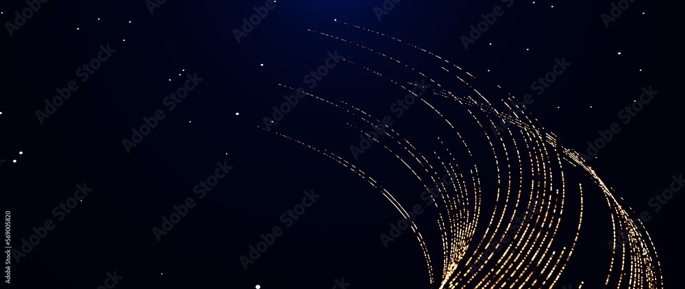 3d illustration Glowing fiber optic cable. Information and data flows ...