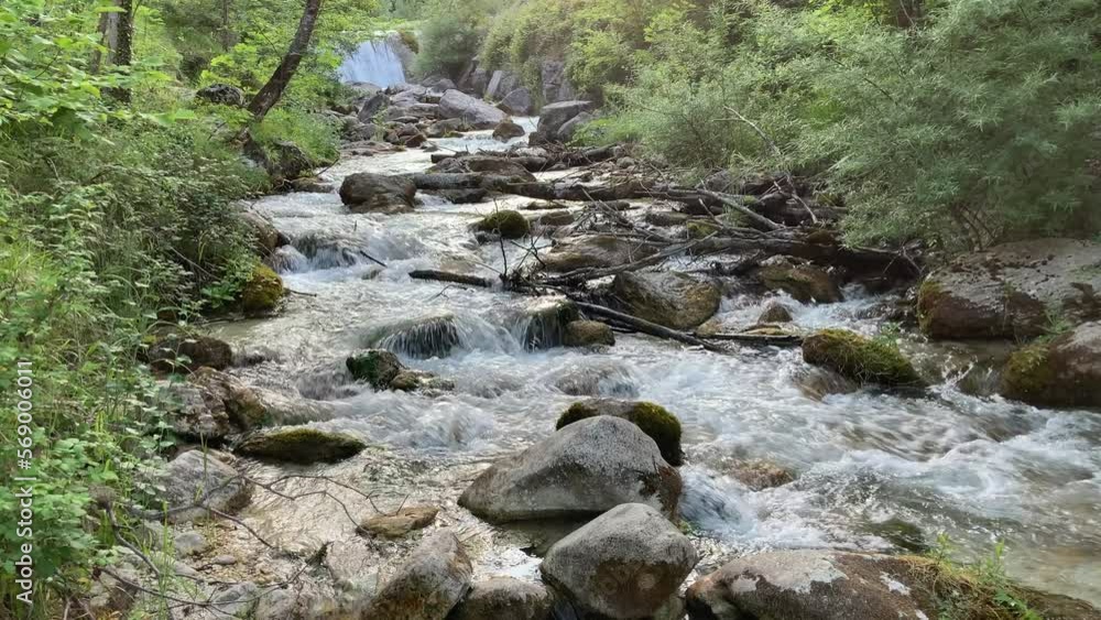 Enchanting scene with the riveting streams of the Ambro river ...