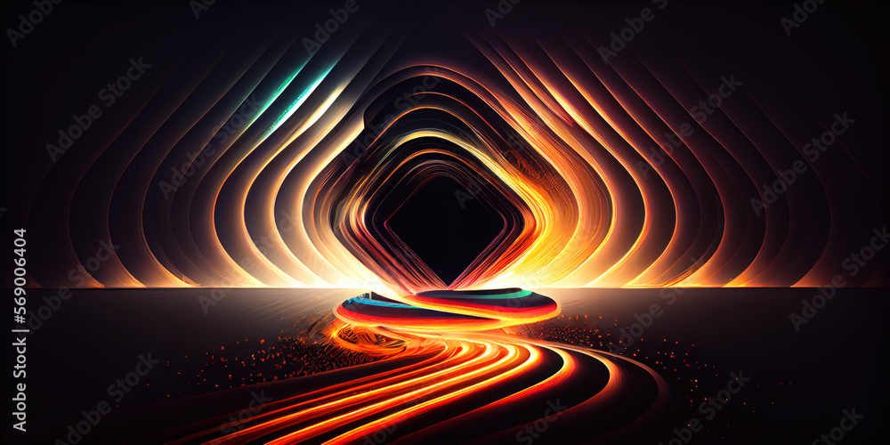 Ultra-wide Desktop Background image of neon light rays with flares and ...