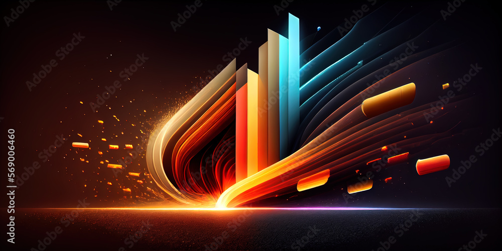 Ultra-wide Desktop Background image of neon light rays with flares and ...