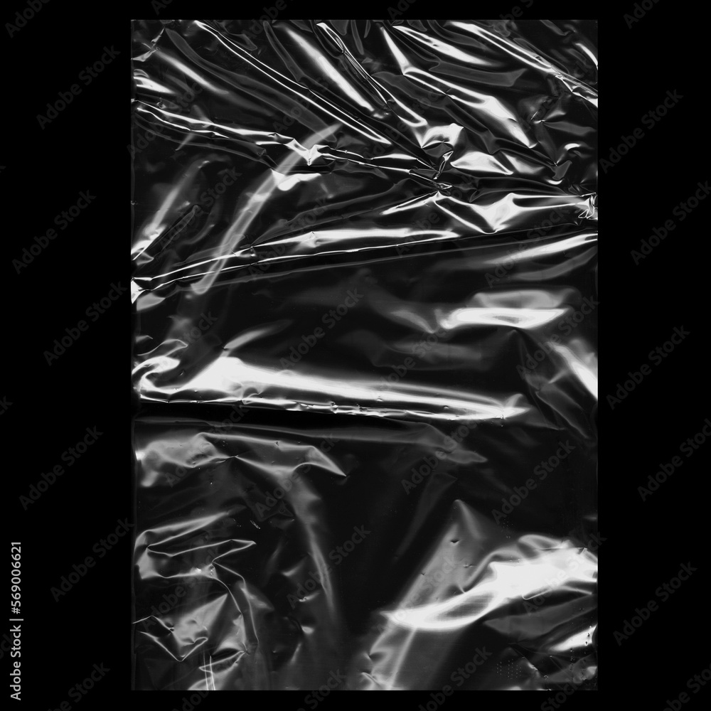 Wrinkled plastic wrap texture on a black background wallpaper. Royalty ...
