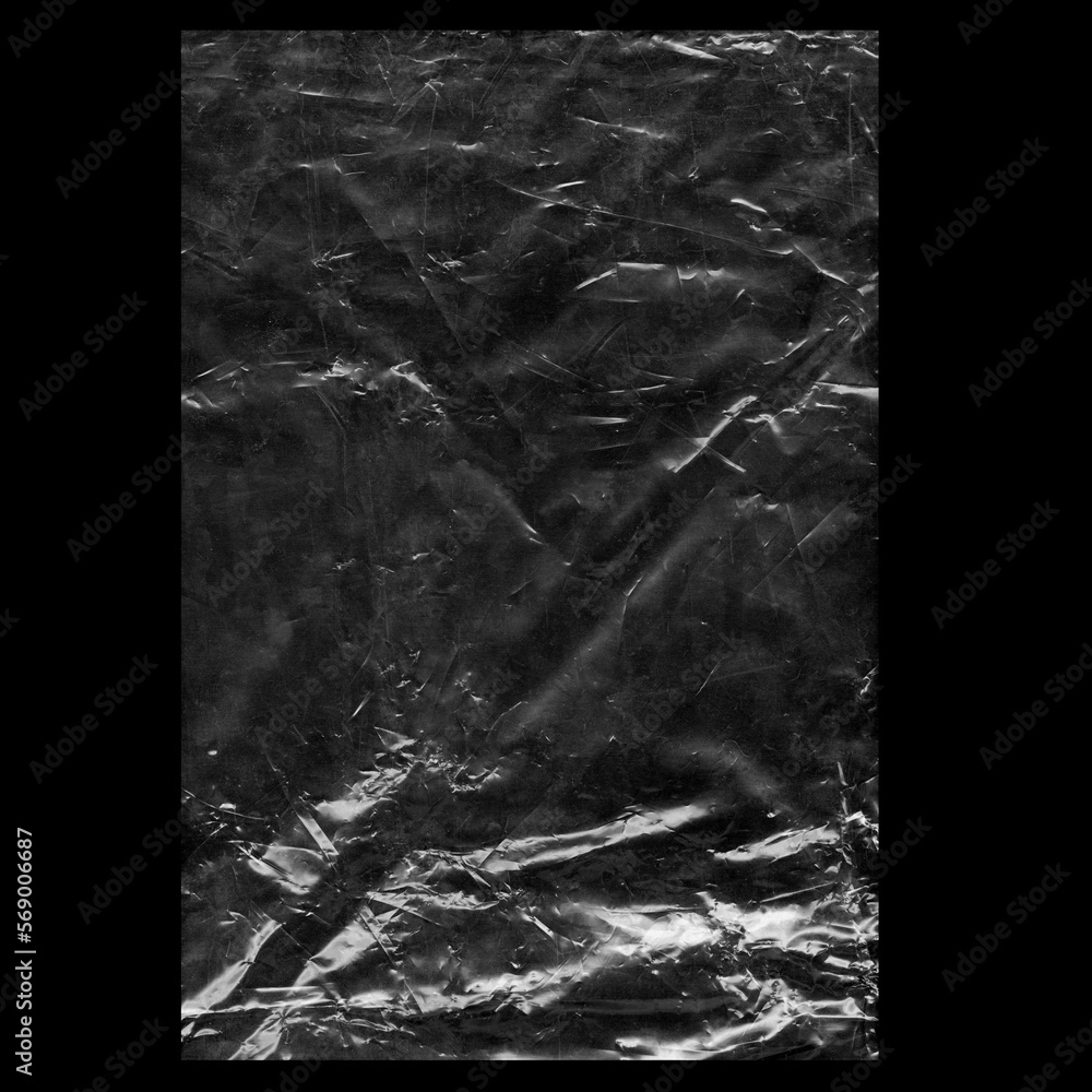 Wrinkled plastic wrap texture on a black background wallpaper. Royalty ...