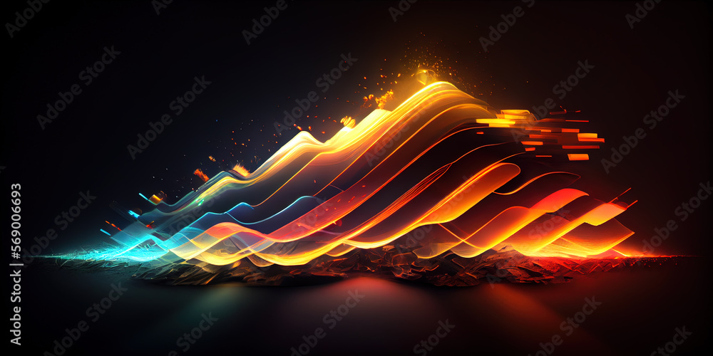 Ultra-wide Desktop Background image of neon light rays with flares and ...
