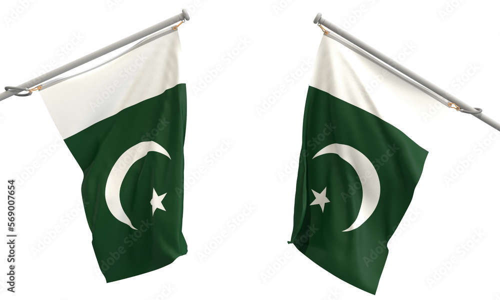 Foto de Pakistan country flag green white moon star waving symbol ...