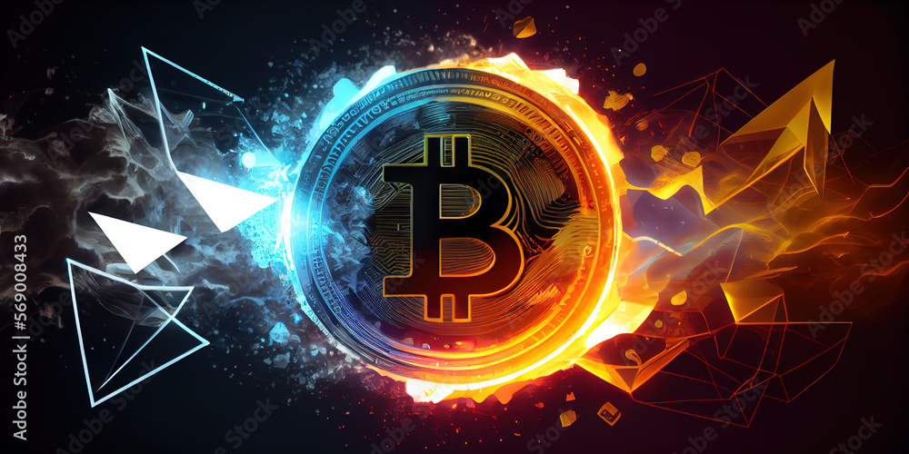 ultra wide cryptocurrency themed background, ai generated Stock ...