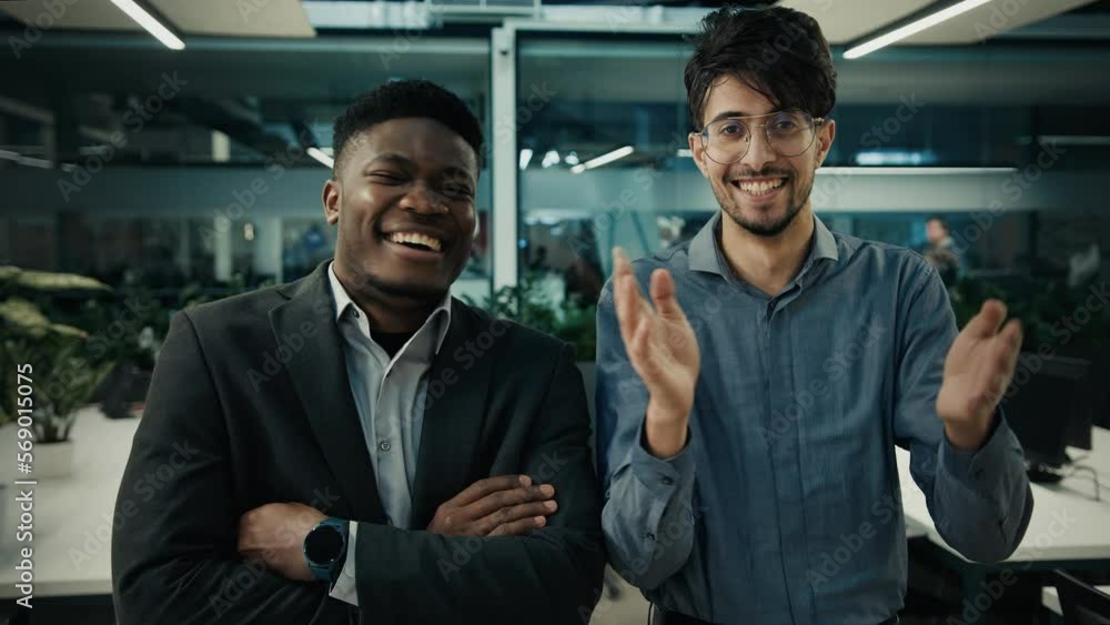 Diverse businessmen colleagues business partners multiracial African ...