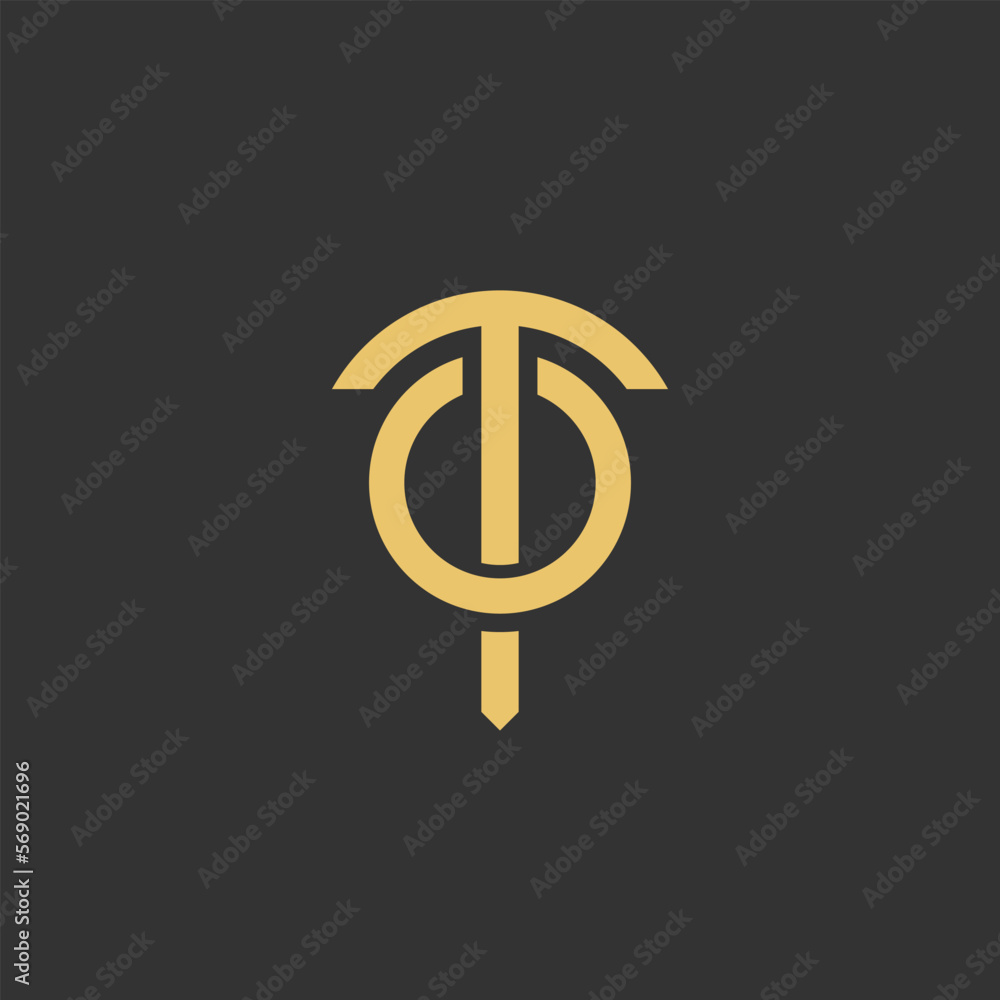 Initials letters T O logo monogram, overlapping two letters T and O ...