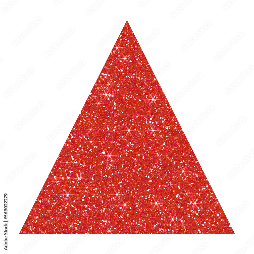 Red triangle glitter on transparent background. Design for decorating ...