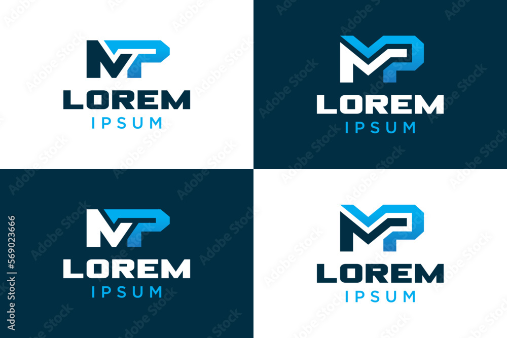 Strong monogram letter mp logo design Stock Vector | Adobe Stock