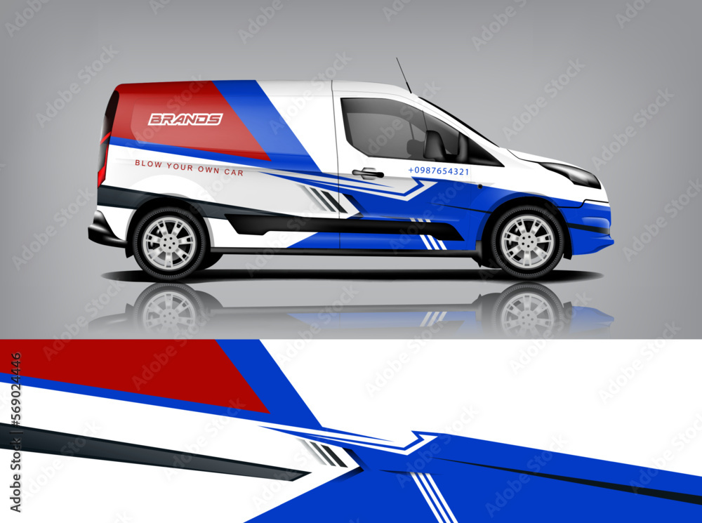 Car decal design vector. Graphic abstract stripe racing background kit ...