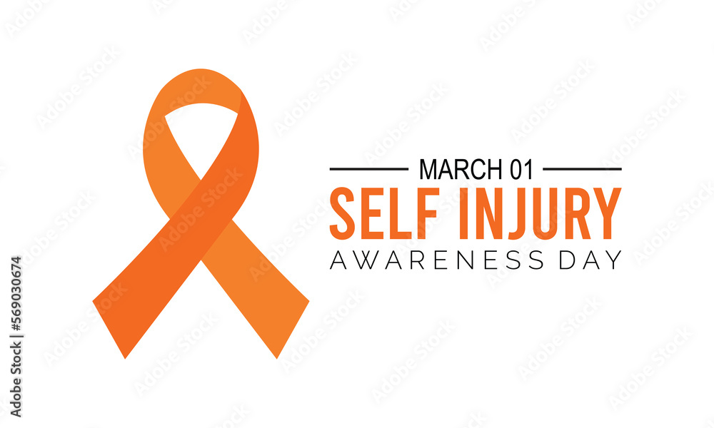 Vector Illustration Self-Injury Awareness Day.Every year month of March we celebrate self injury ...