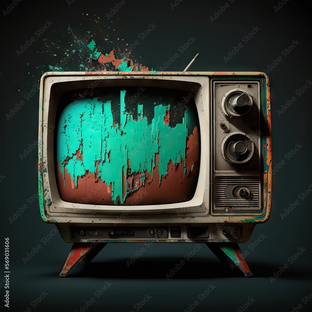 Old and Broken Vintage TV from the 80's, for remembering the past, old ...