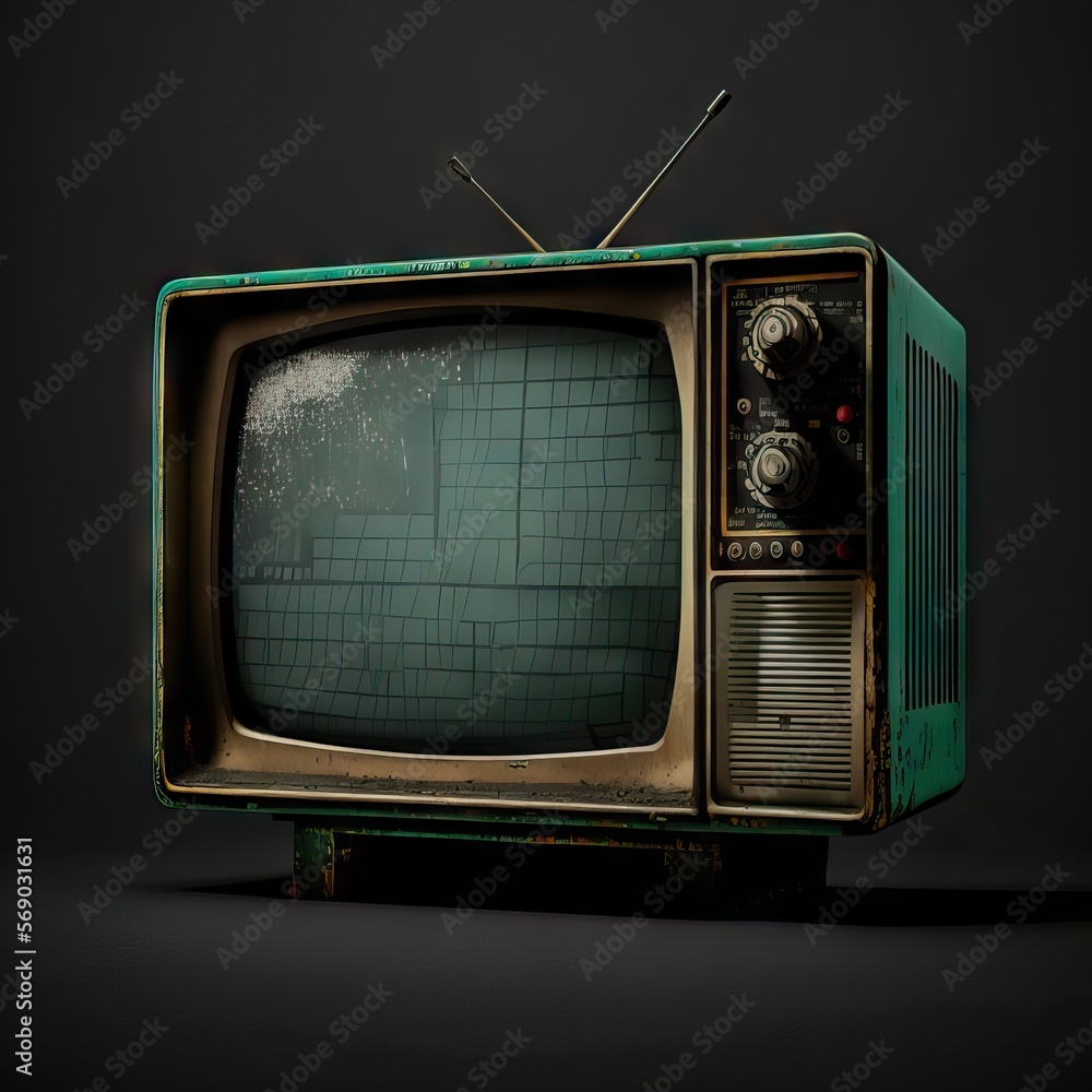 Old and Broken Vintage TV from the 80's, for remembering the past, old ...