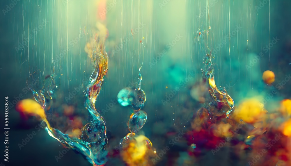 Ilustracja Stock: water splashes caustics drops particles light rays ...