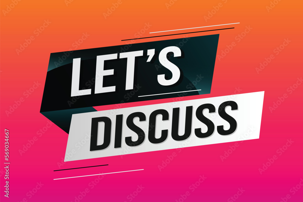 Let's discuss word concept vector illustration with lines 3d style for ...