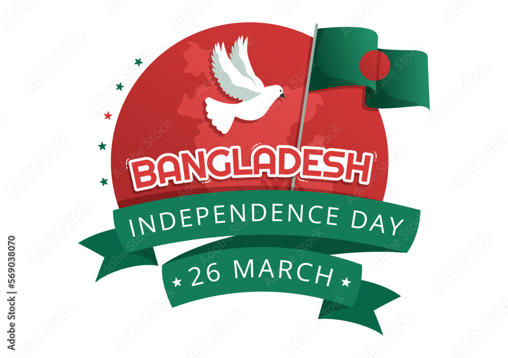 Happy Independence Day of Bangladesh on March 26th Illustration with ...