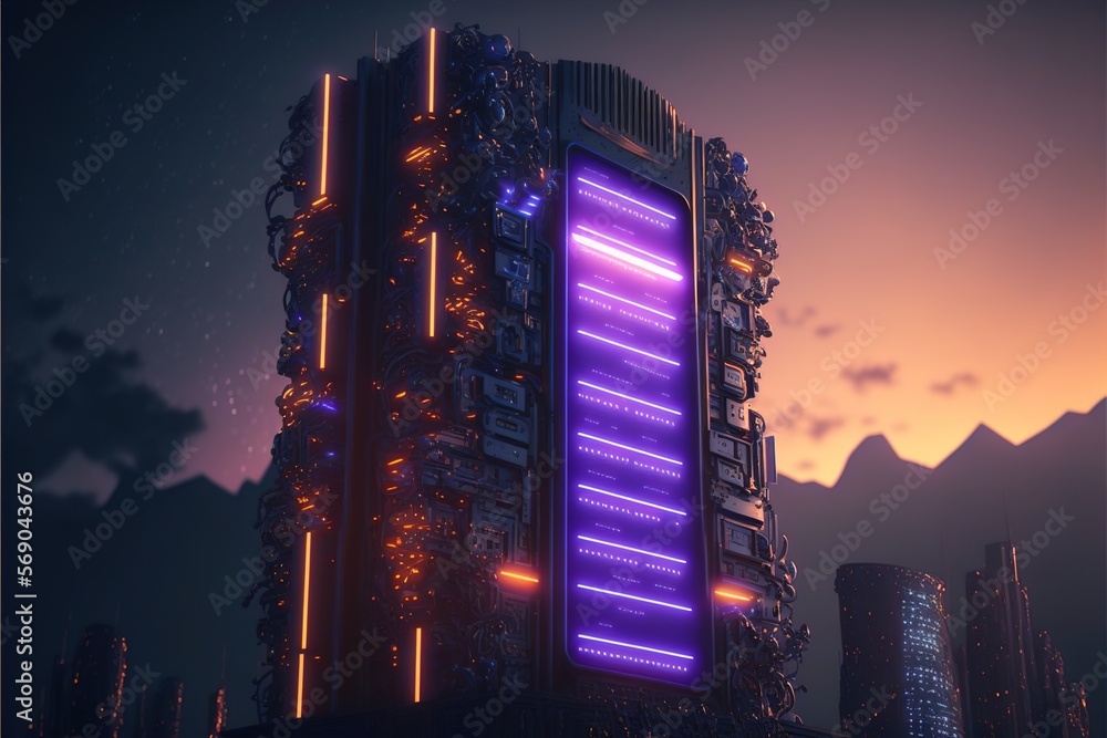 Insights into a futuristic server room created with generative ai ...