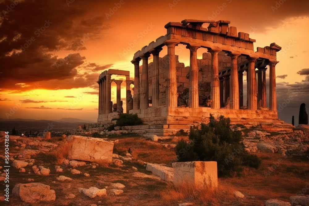 Acropolis At Sunset