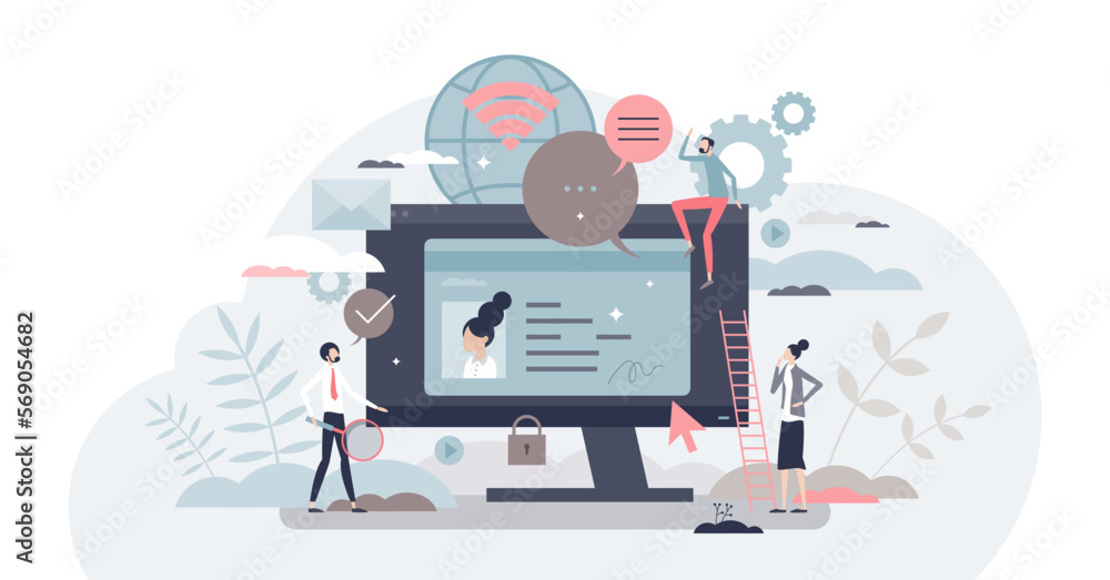 Digital citizenship or virtual ID identification document tiny person ...