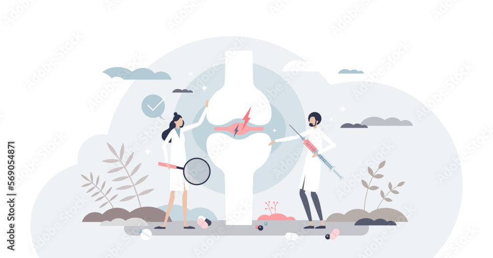 Rheumatologist as joint doctor and orthopedic specialist tiny person ...