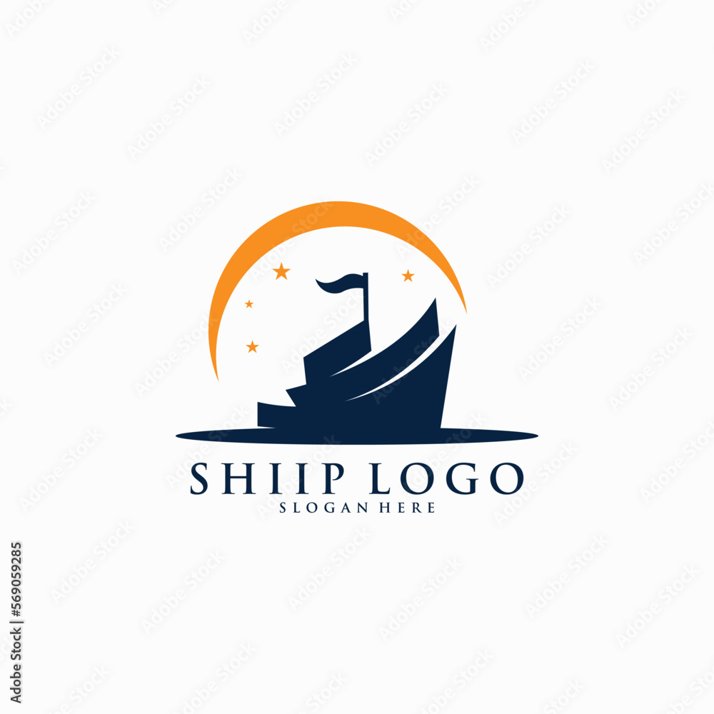 vessel ship concept logo design template simple cruise ship vector logo ...
