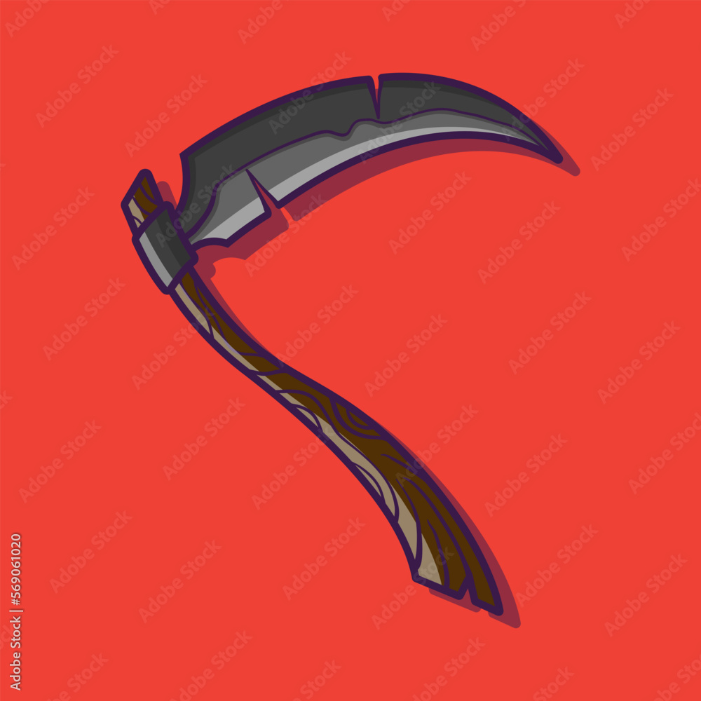 cartoon illustration of reaper scythe Stock Vector | Adobe Stock