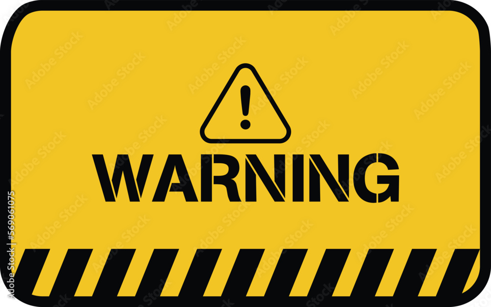 Warning. Warning yellow sign. Danger signs and warning signs. Danger ...