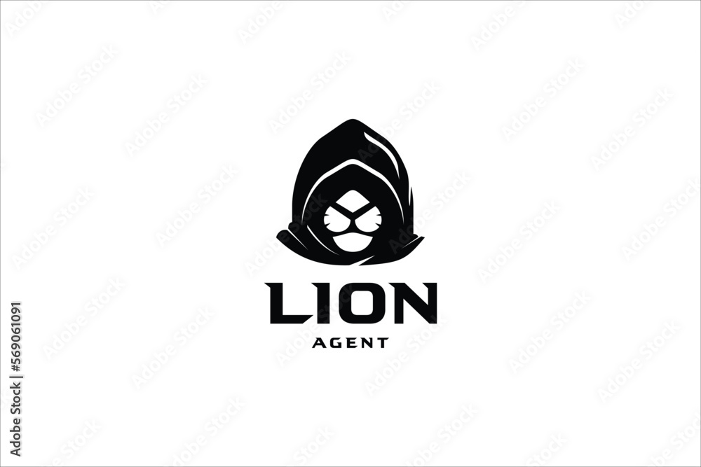 logo lion agent. anonymous vector agent on isolated white background ...