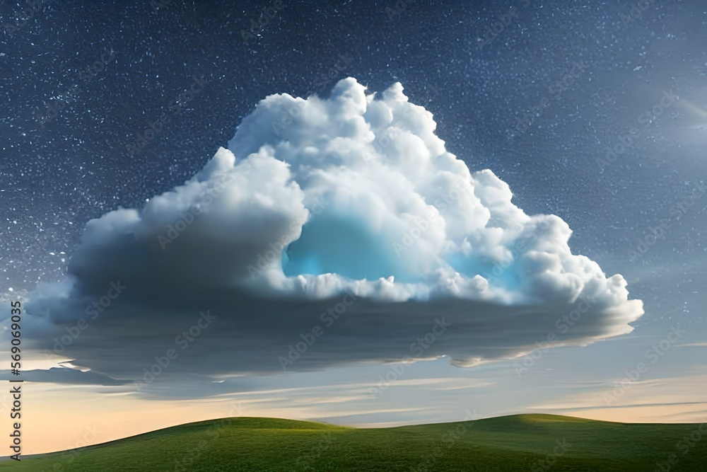 Sky and clouds. Cloud computing technology concept. Futuristic ...